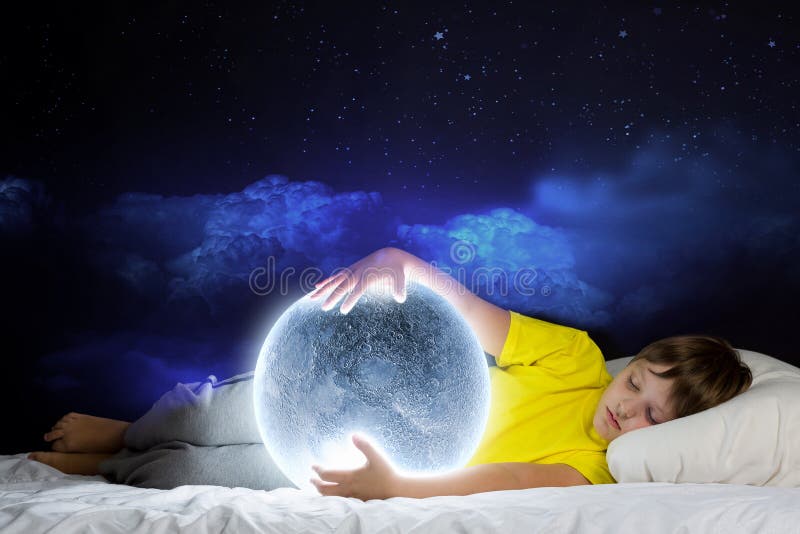 Night dreaming stock image. Image of child, adorable - 52048377