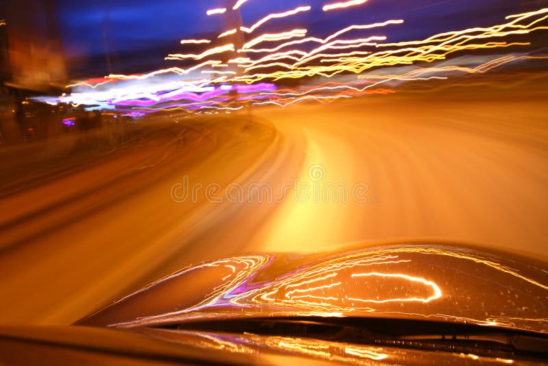 Night car drive stock photo. Image of destination, asphalt - 8190286