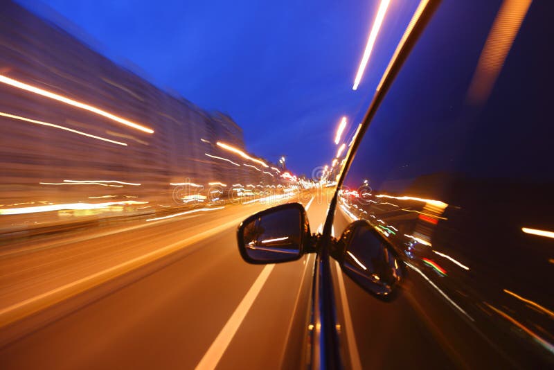 Night car drive stock photo. Image of destination, asphalt - 8190286