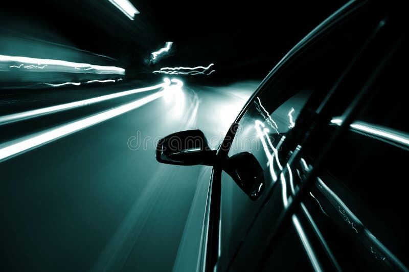 Night Drive with Car in Motion Stock Photo - Image of light, commute ...