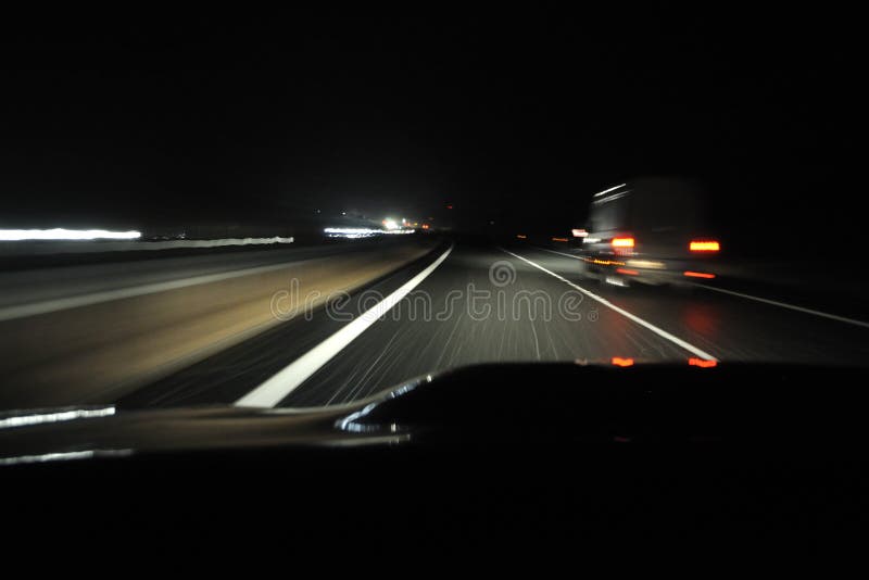Night drive from car view stock photo. Image of night - 23033642