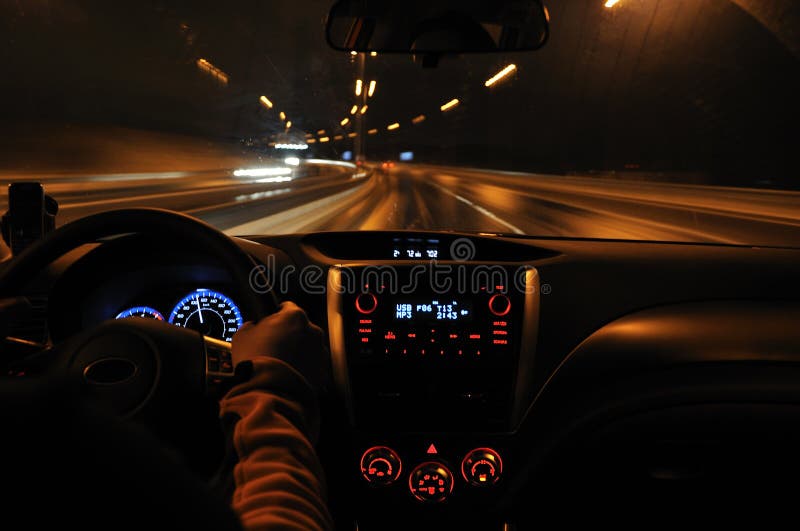 Night Drive From Car View Royalty Free Stock Photography - Image: 23033657