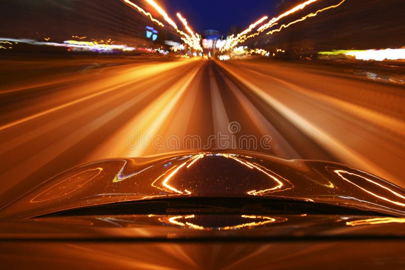 Night car drive stock photo. Image of destination, asphalt - 8190286