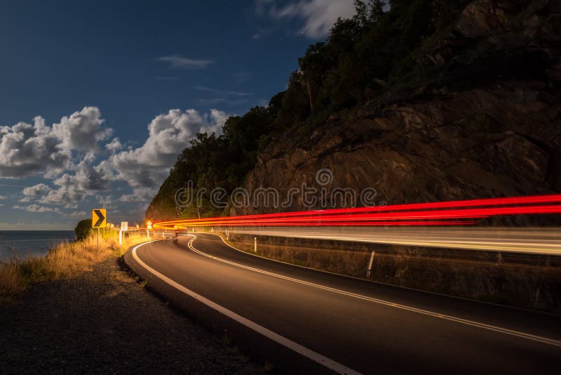 Night Drive stock image. Image of road, mountain, streaks - 52580397