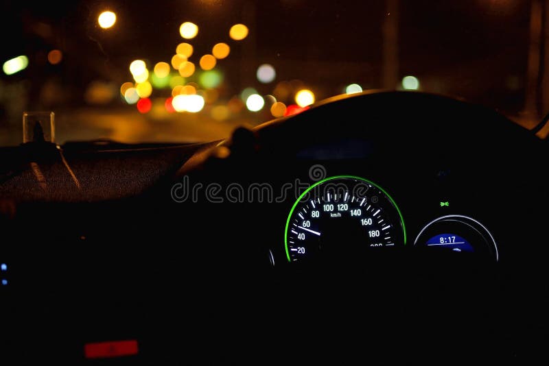 Night Drive With Car In Motion Stock Photo - Image of abstract, light ...