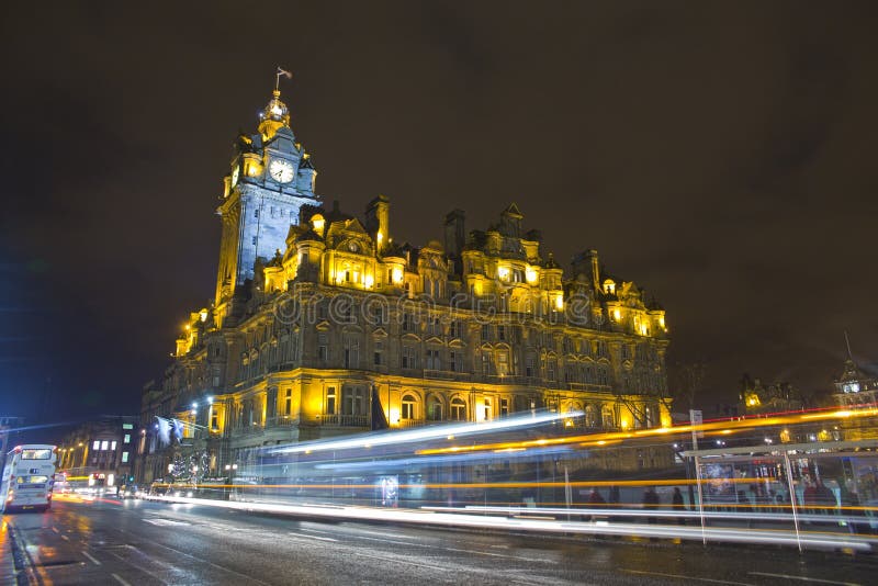Night in Edinburgh stock image. Image of cityscape, lamp - 20843647
