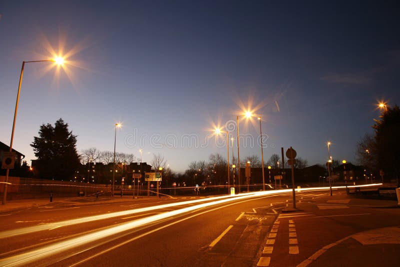 The Night, Empty Road a Littlel Town Stock Photo - Image of scene, dawn ...