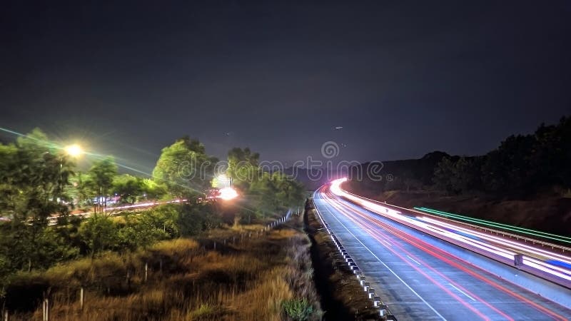 The Nighttime Drive on the Ngawi-Kertosono Expressway Stock Photo ...