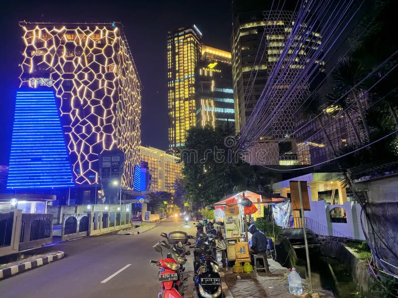 Night Exsposure Building at Night in Jakarta Editorial Image - Image of ...