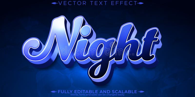 Night Ext Effect, Editable Dark and Midnight Text Style Stock Vector ...