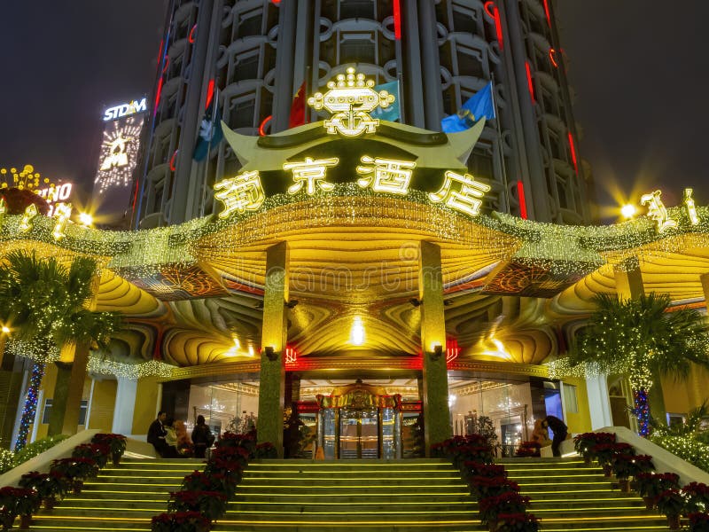 Night Exterior View of the Lisboa Casino Editorial Image - Image of ...