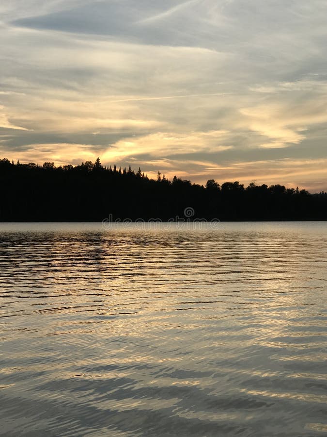 Night fall stock image. Image of canada, night, lake - 212265087