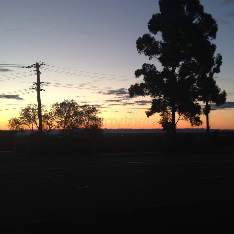 Night fall stock image. Image of sunset, silhouette, landscape - 78298527