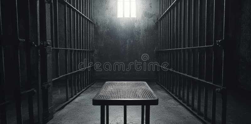 Night Falls on a Prison Cell, Casting a Dark and Eerie Shadow, with ...