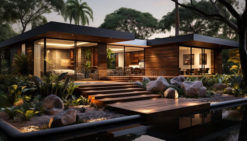 Night Falls, Revealing a Modern, Luxurious Indoor Oasis of Relaxation ...