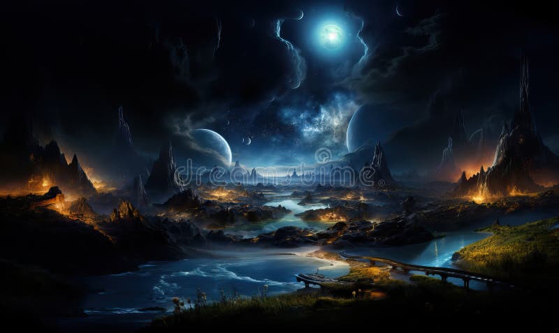 Unknown Planet in the Universe Stock Photo - Image of atmosphere, space ...