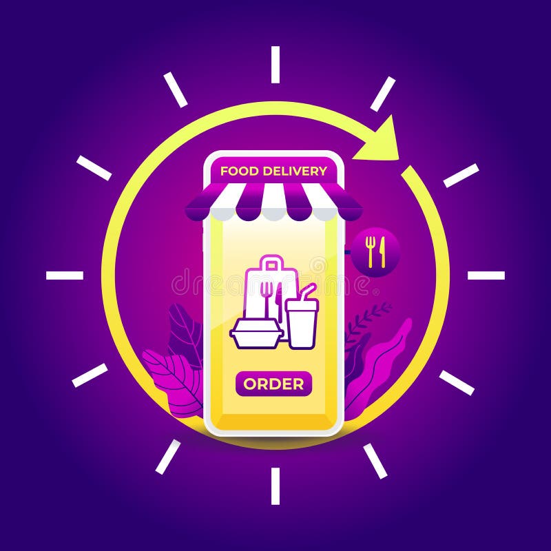 Night Fast Food Delivery Service on Mobile. 24 Hours Delivery Service ...