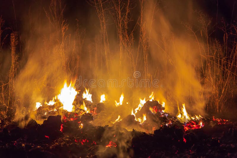 Night fire stock photo. Image of blazing, ground, flame - 27112120