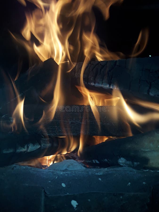Night fire back yard stock image. Image of back, yard - 243427433