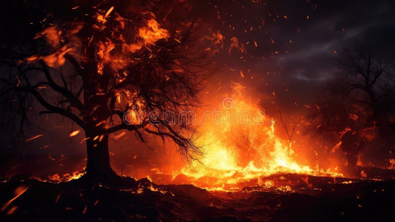 Night fire blast stock illustration. Illustration of captivating ...