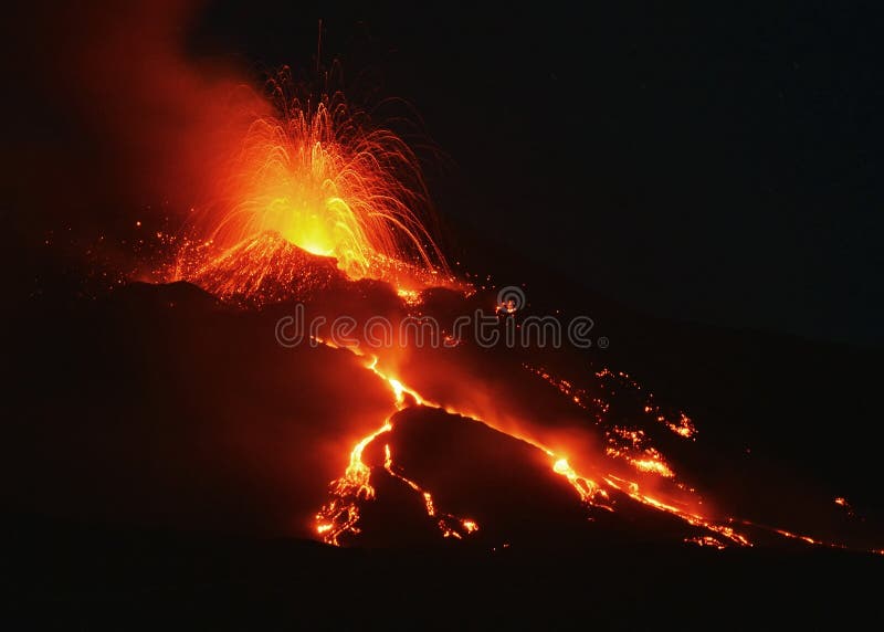 Stromboli in action stock image. Image of flow, danger - 8643873