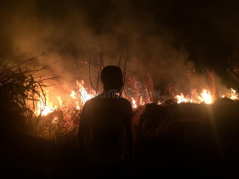 Night Fire Show Splashes of Orange Sparks Stock Photo - Image of hoop ...