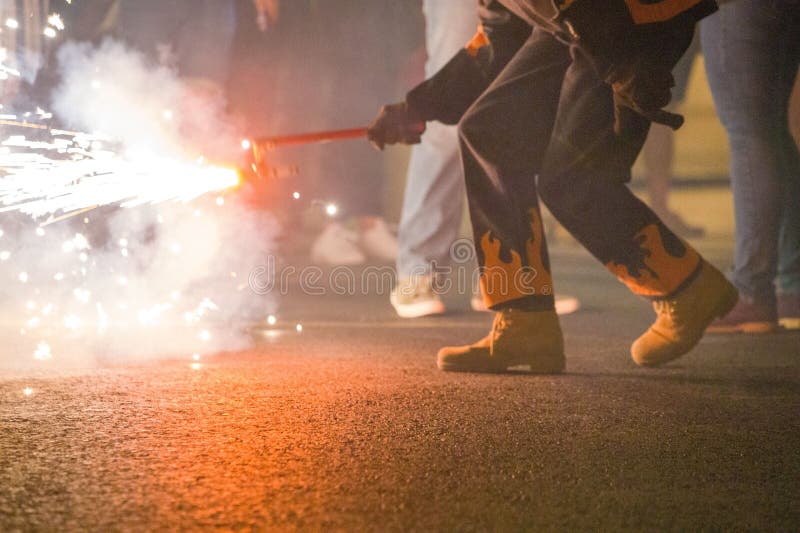 Of Night Firecrackers with Firecrackers and Demons in the City of ...