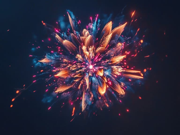 Night FireWork Explosion stock photo. Image of explosion - 374585516