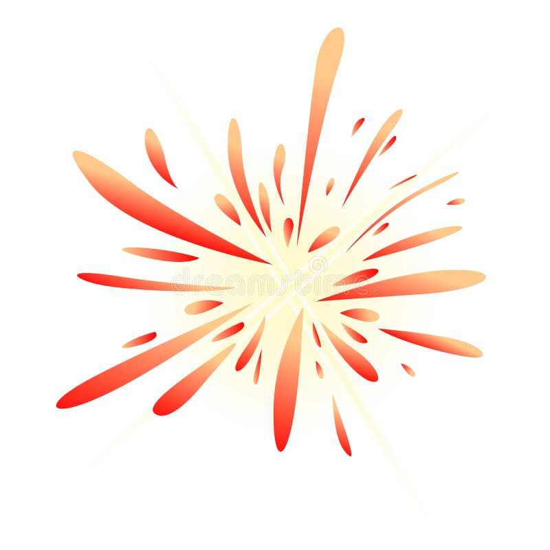 Red Sky Firework Icon, Cartoon Style Stock Vector - Illustration of ...