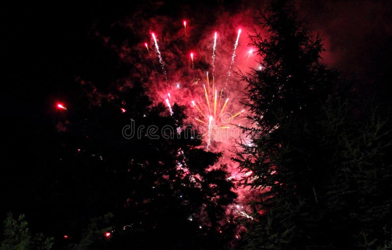 Night fireworks stock image. Image of fireworks, wallpaper - 39355011