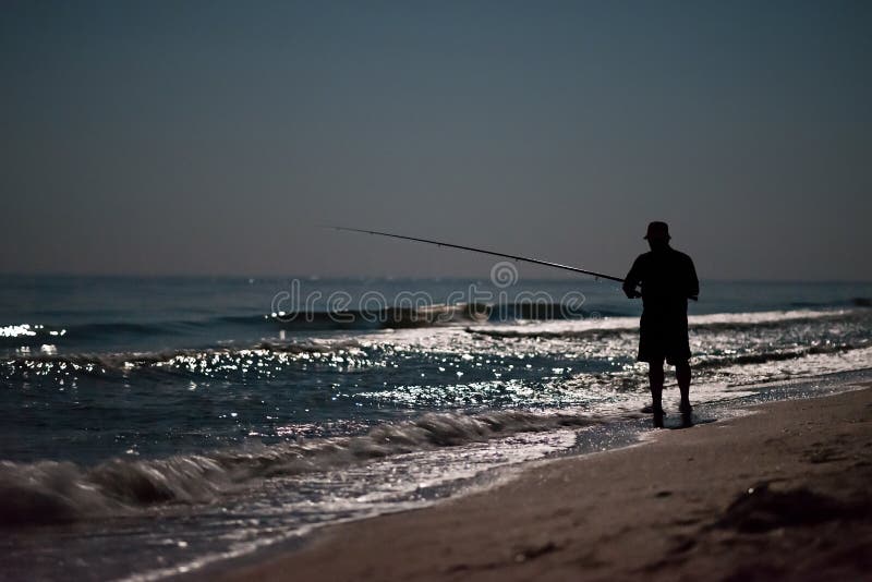 Fishing in the moonlight stock image. Image of full, moonlight - 99976919