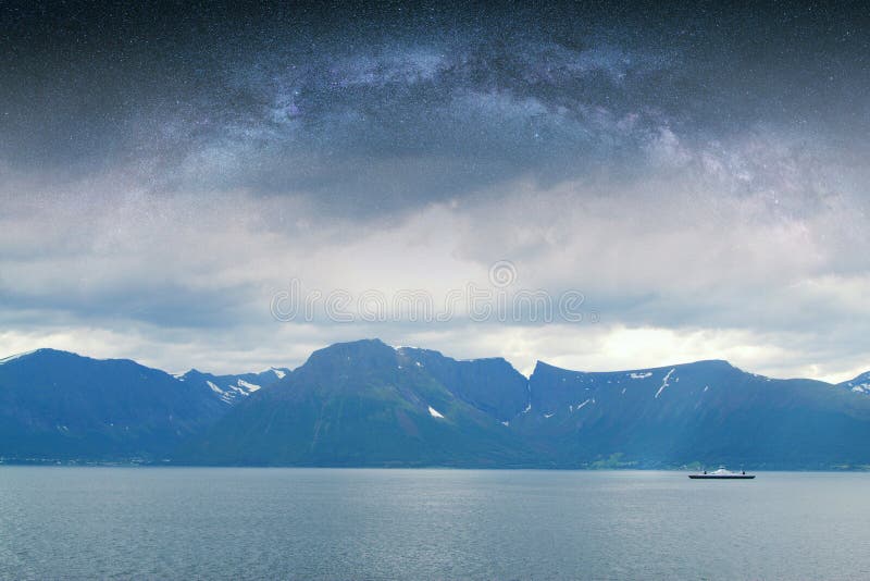 Night fjord stock image. Image of north, nature, country - 42133169