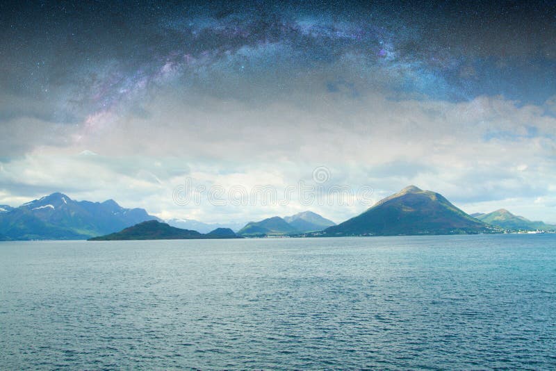 Night fjord stock image. Image of north, outdoors, tourism - 41755975