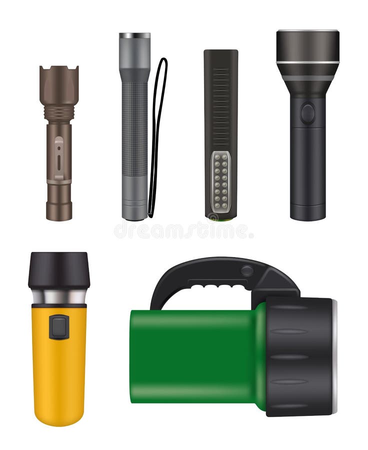 Night Flashlight. Object for Searching in Dark Electric Lamps ...