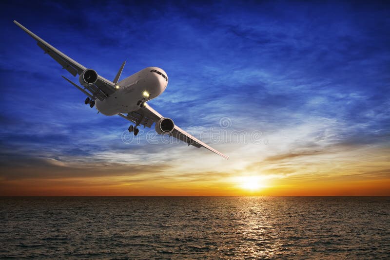 Night flight stock photo. Image of commercial, blue, color - 19322852