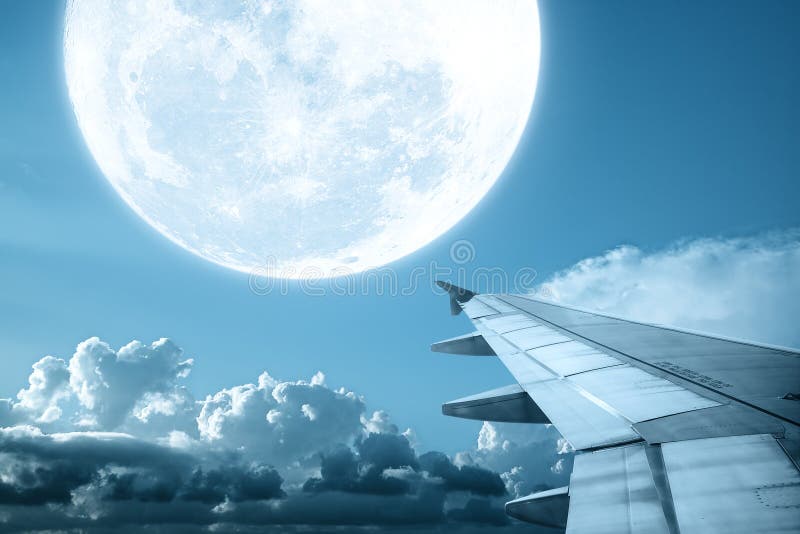 Night flight stock image. Image of full, conceptual, altitude - 25145809