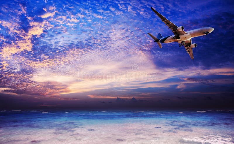 Night flight stock photo. Image of aircraft, wave, ripple - 39280260