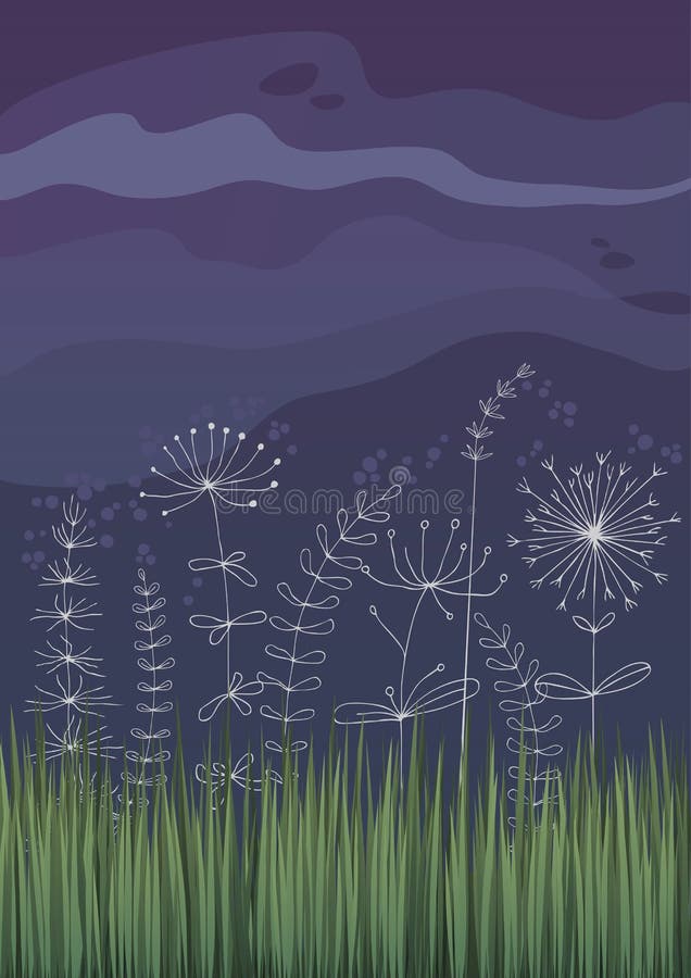 Night Flowers stock illustration. Illustration of cloud - 26643759