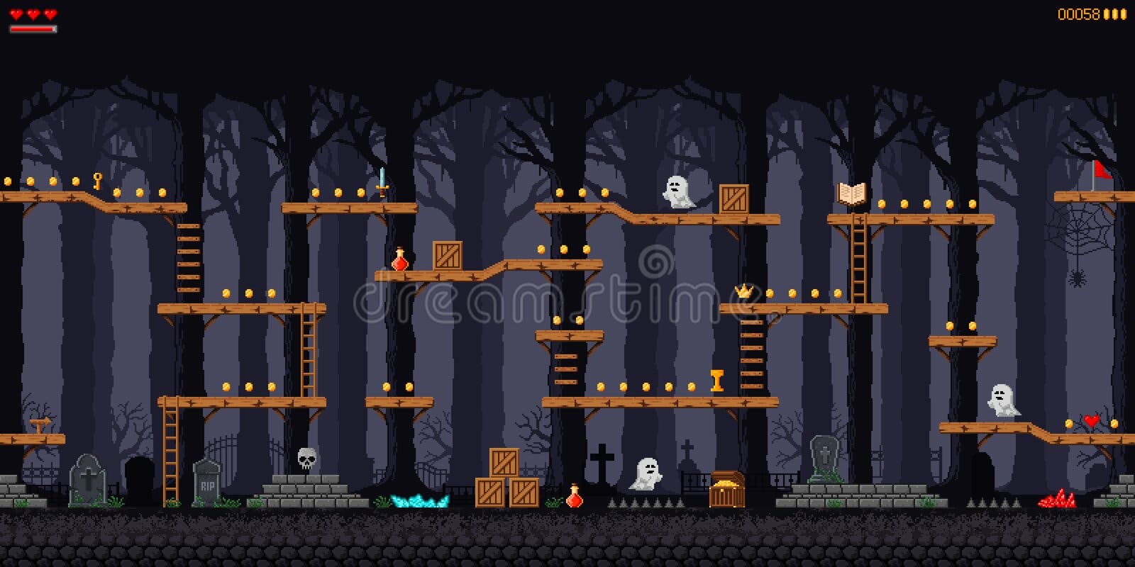 Level Up Screen. Pixel Video Game Achievement, Pixels 8 Bit Games Ui ...