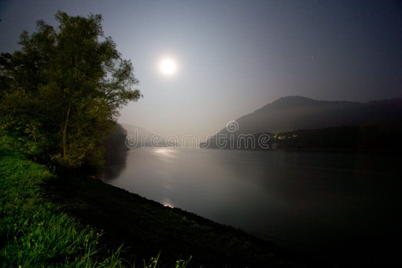 A Night in the Forest and on the Field Stock Image - Image of forest ...