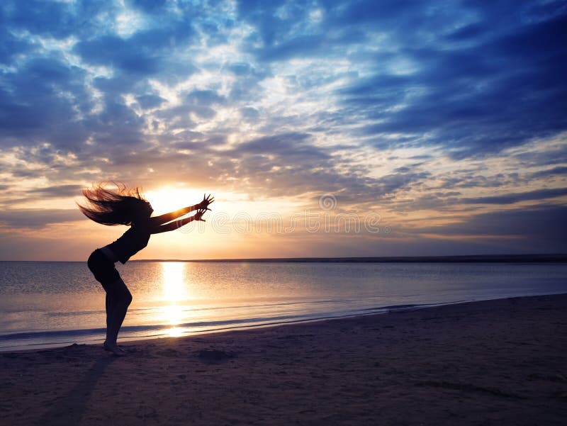 Night freedom stock image. Image of backlight, aerobics - 13658129