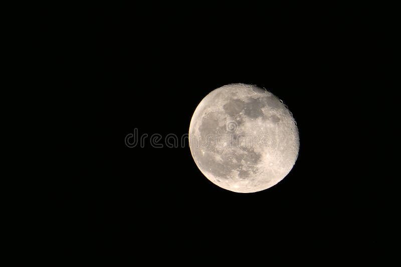 Moon in Bright Clouds of Sunset Sun Stock Image - Image of dusk ...