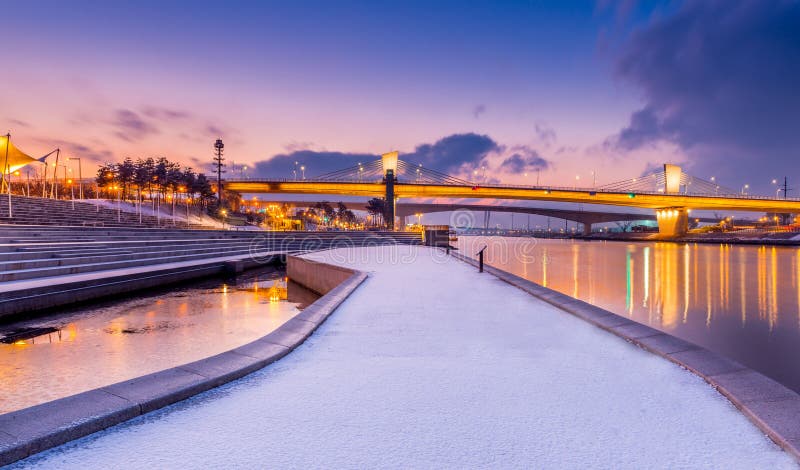 Night Geomam Bridge in Korea Stock Image - Image of east, construction ...