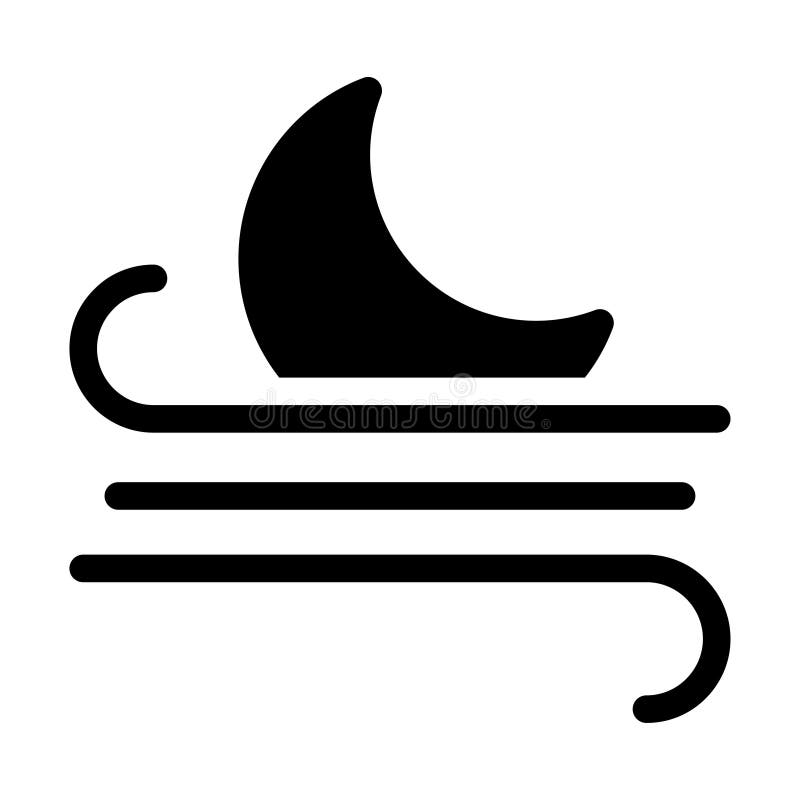 Night Glyph Flat Vector Icon Stock Vector - Illustration of symbol ...