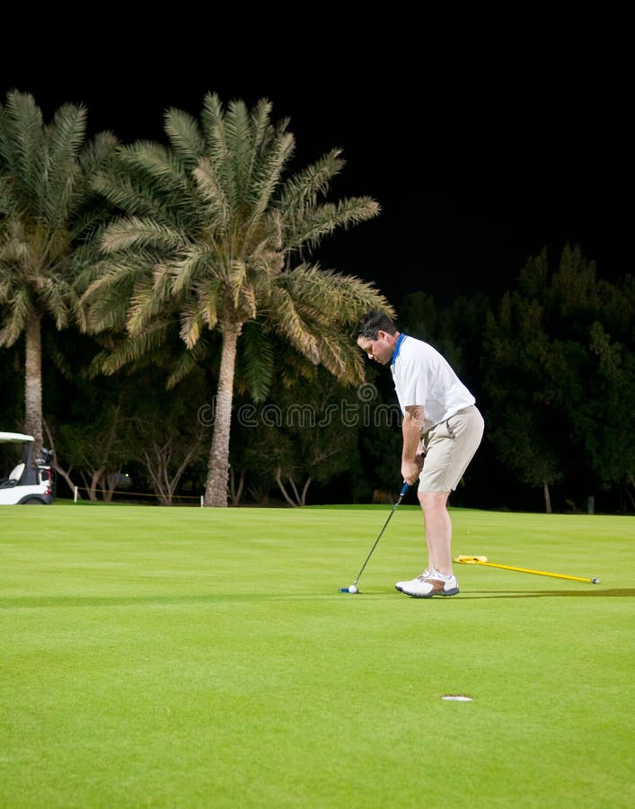 Night Golf stock photo. Image of hands, club, dynamic - 19651908