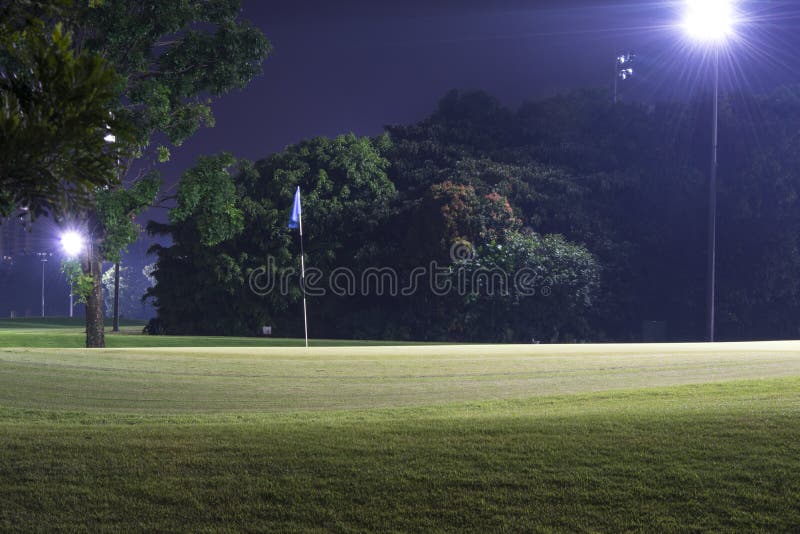 Night Golf stock photo. Image of path, pole, night, golf - 27984348