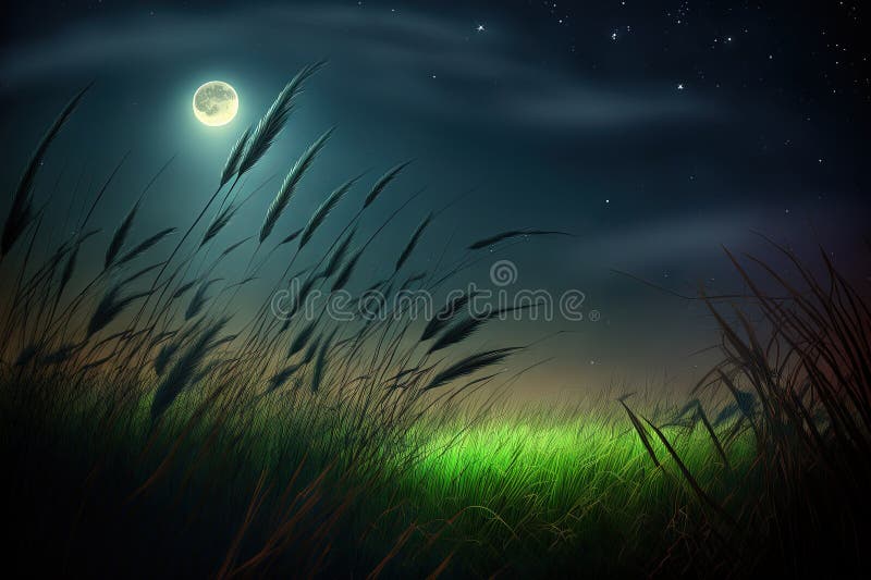 Night grass stock illustration. Illustration of astronomy - 272583869