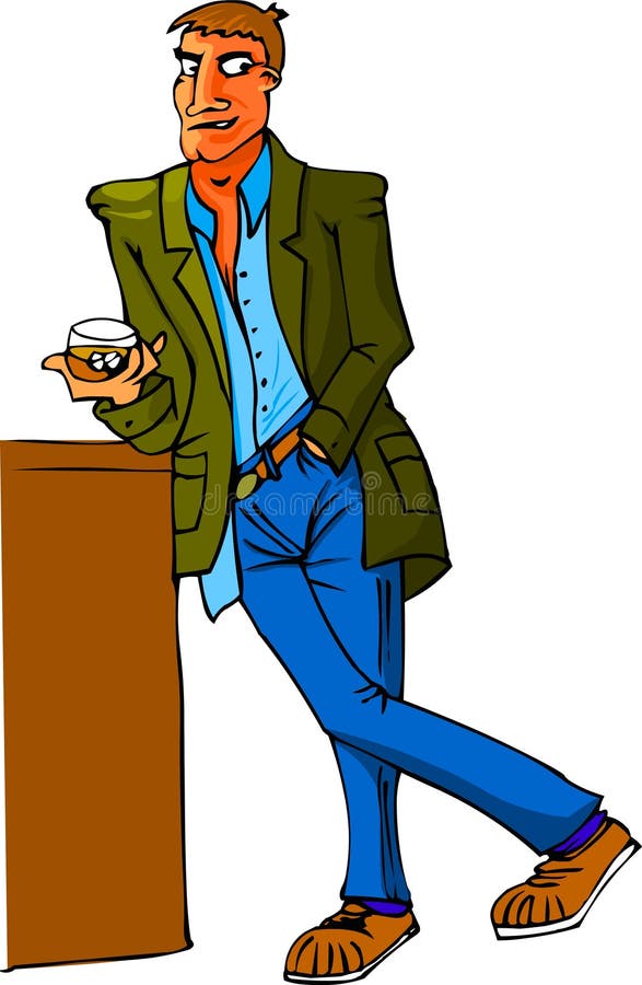 Night guy stock illustration. Illustration of whiskey - 44341954