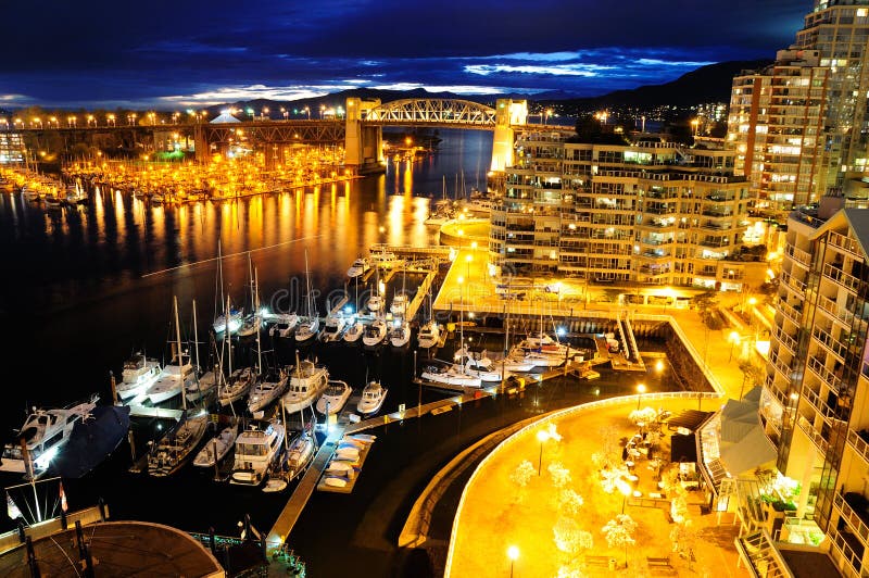 Night in the harbor stock image. Image of seaside, pole - 22365695