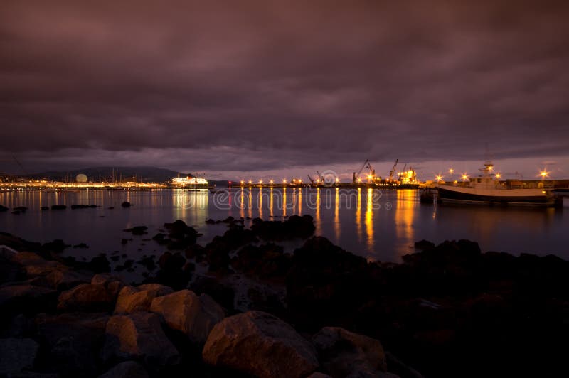 Night at harbor stock image. Image of coastal, vacation - 5849937